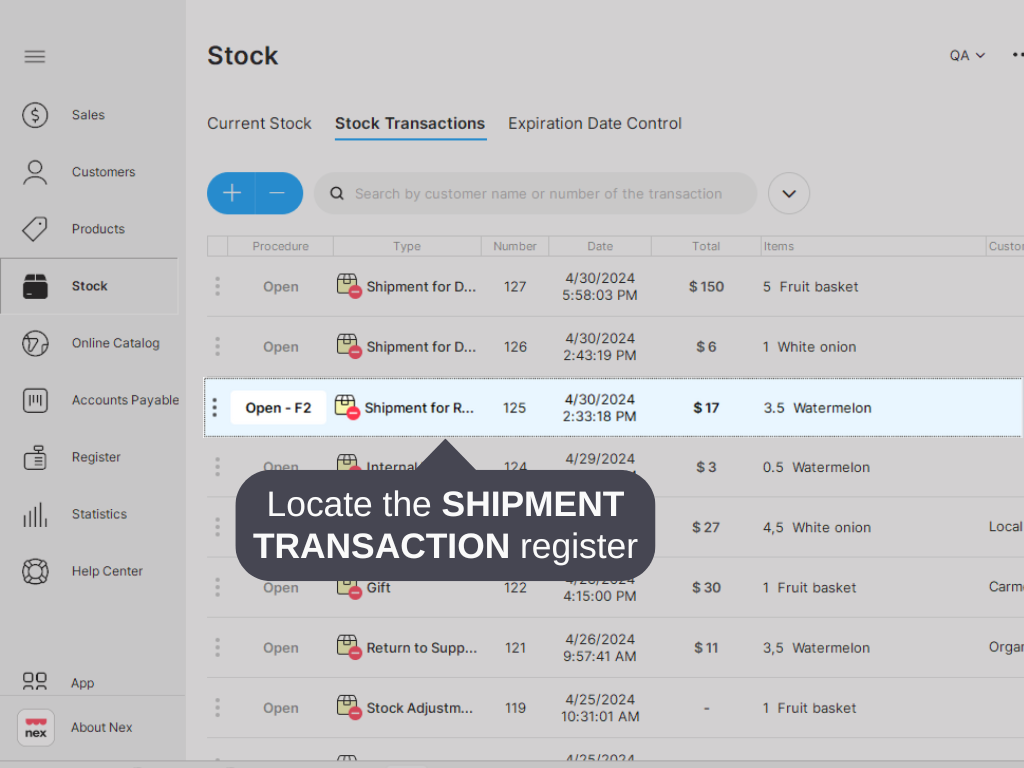 How to register a shipment return